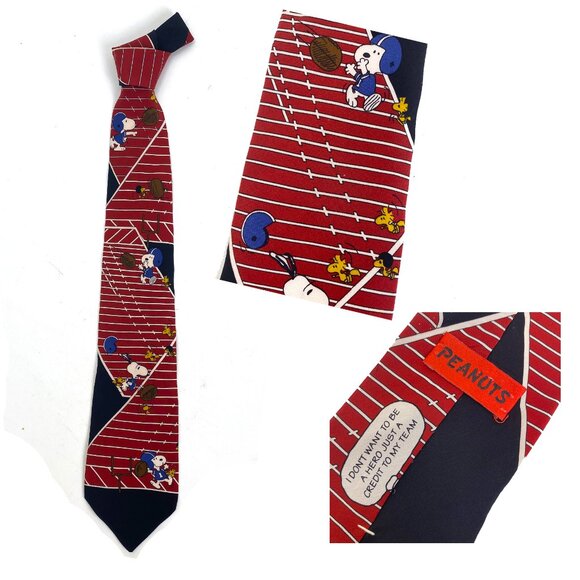 Peanuts | Accessories | Peanuts Snoopy Football Design Silk Tie Made In ...